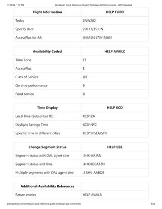 Worldspan-Quick-Reference-Guide.pdf Travel GDS commands notes for Sabre ...
