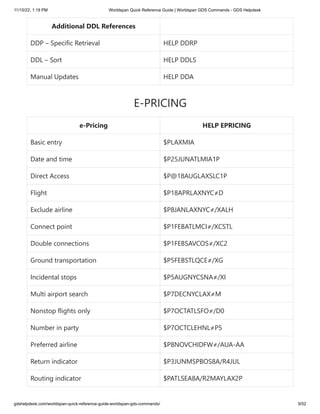 Worldspan-Quick-Reference-Guide.pdf Travel GDS commands notes for Sabre ...