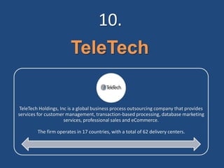 Top 20 Outsourcing companies in the World | PPTX
