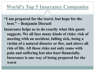 World's top 5 insurance companies | PPT
