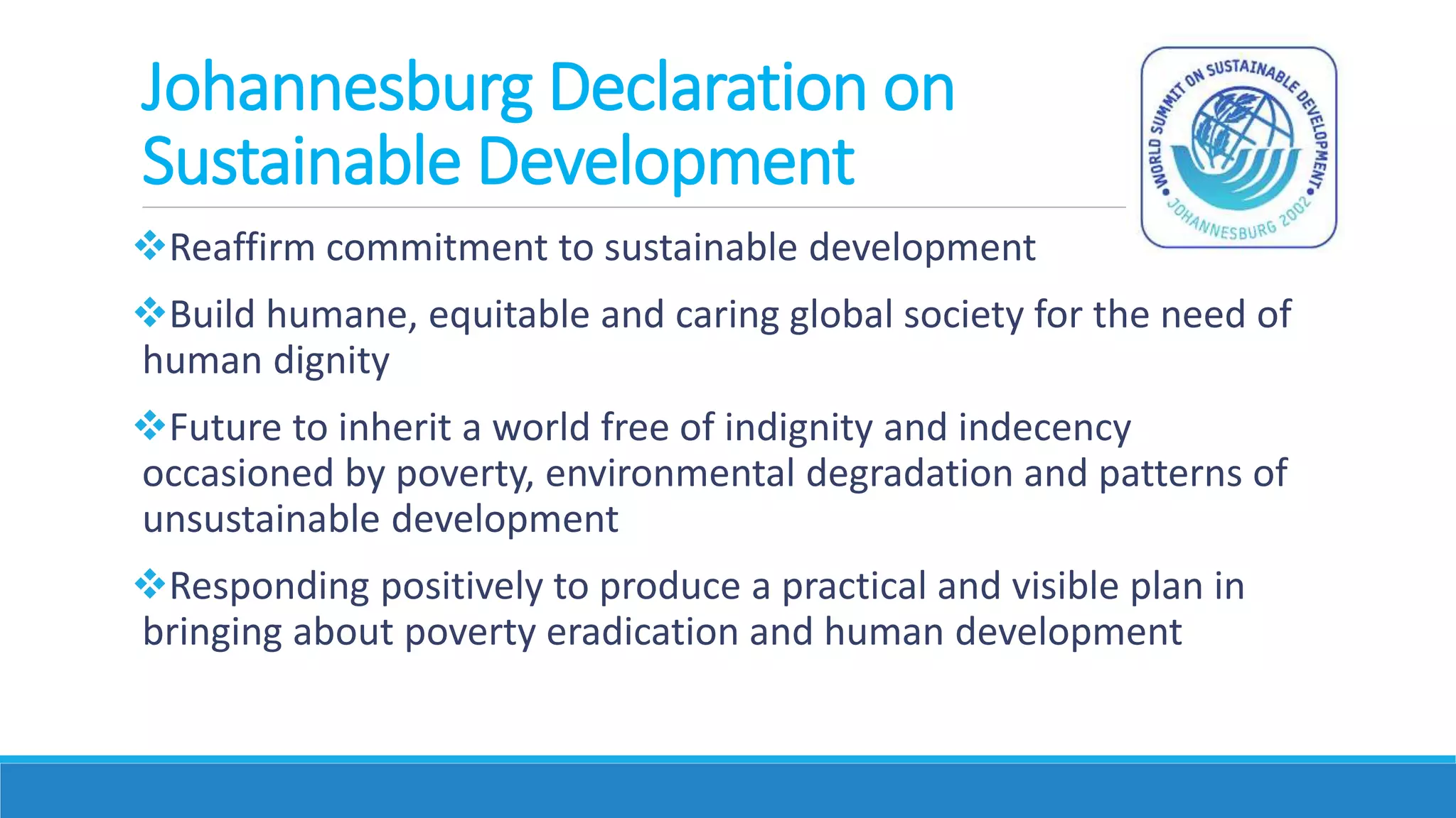 WORLD SUMMIT ON SUSTAINABLE DEVELOPMENT 2002 | PPTX