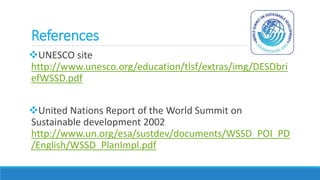 WORLD SUMMIT ON SUSTAINABLE DEVELOPMENT 2002 | PPTX