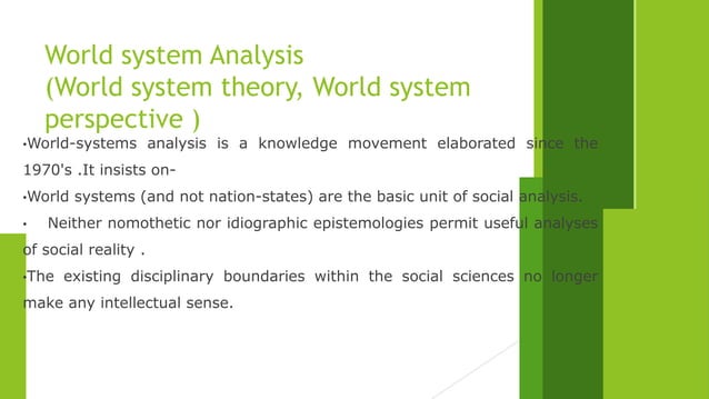 World system analysis | PPTX