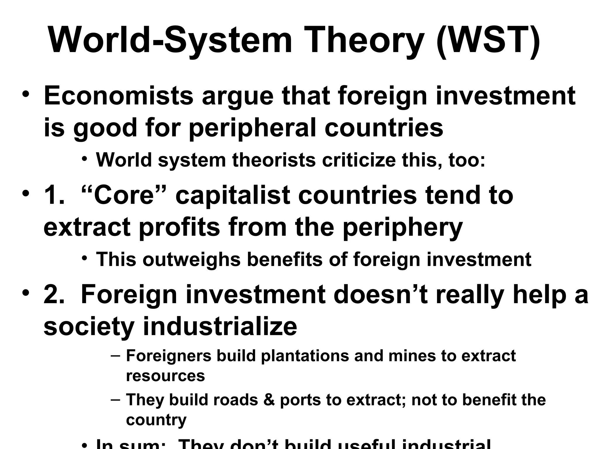 World system theory; Wallerstein | PPT