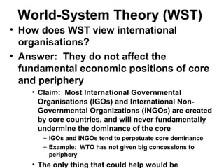 World system theory; Wallerstein | PPT