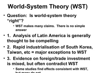 World system theory; Wallerstein | PPT