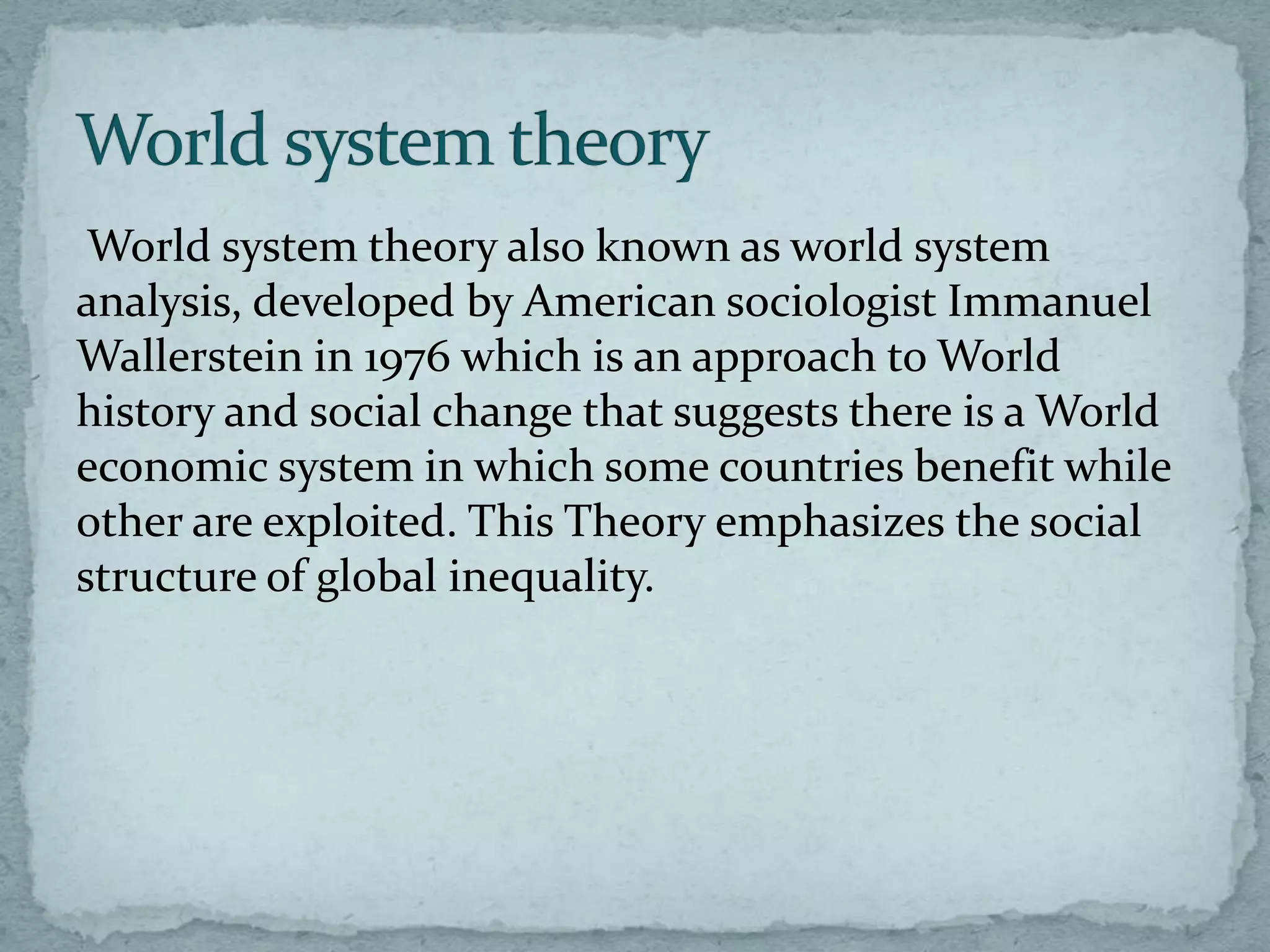 World system theory | PPTX