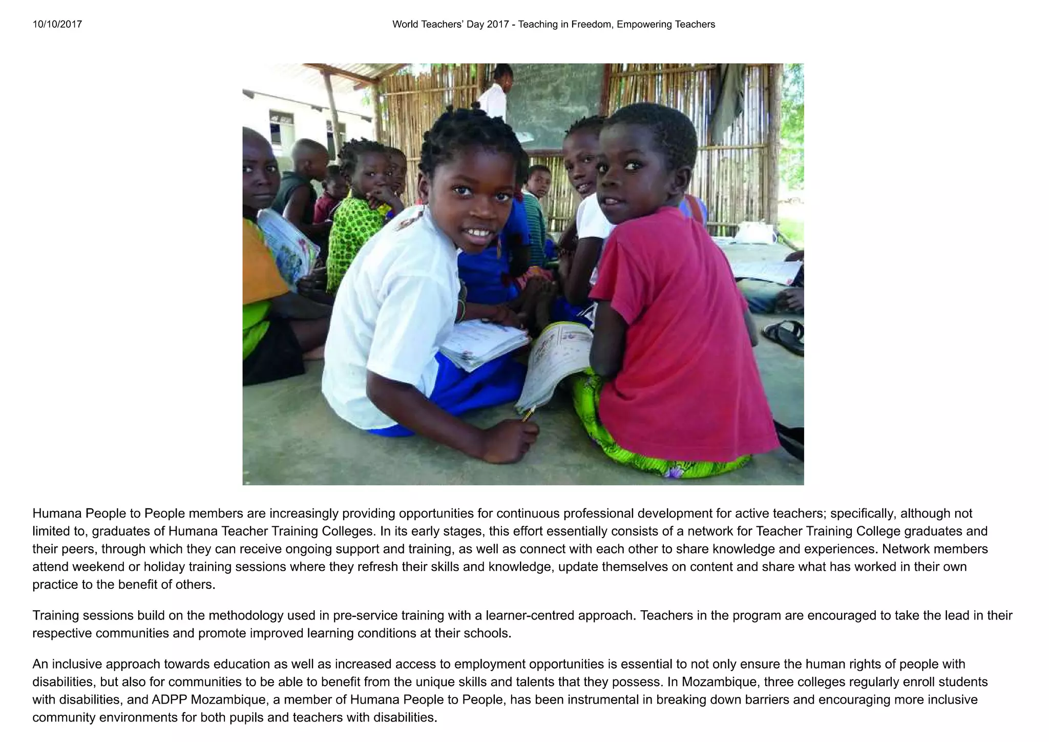 WORLD TEACHERS’ DAY 2017 - TEACHING IN FREEDOM, EMPOWERING TEACHERS | PPT