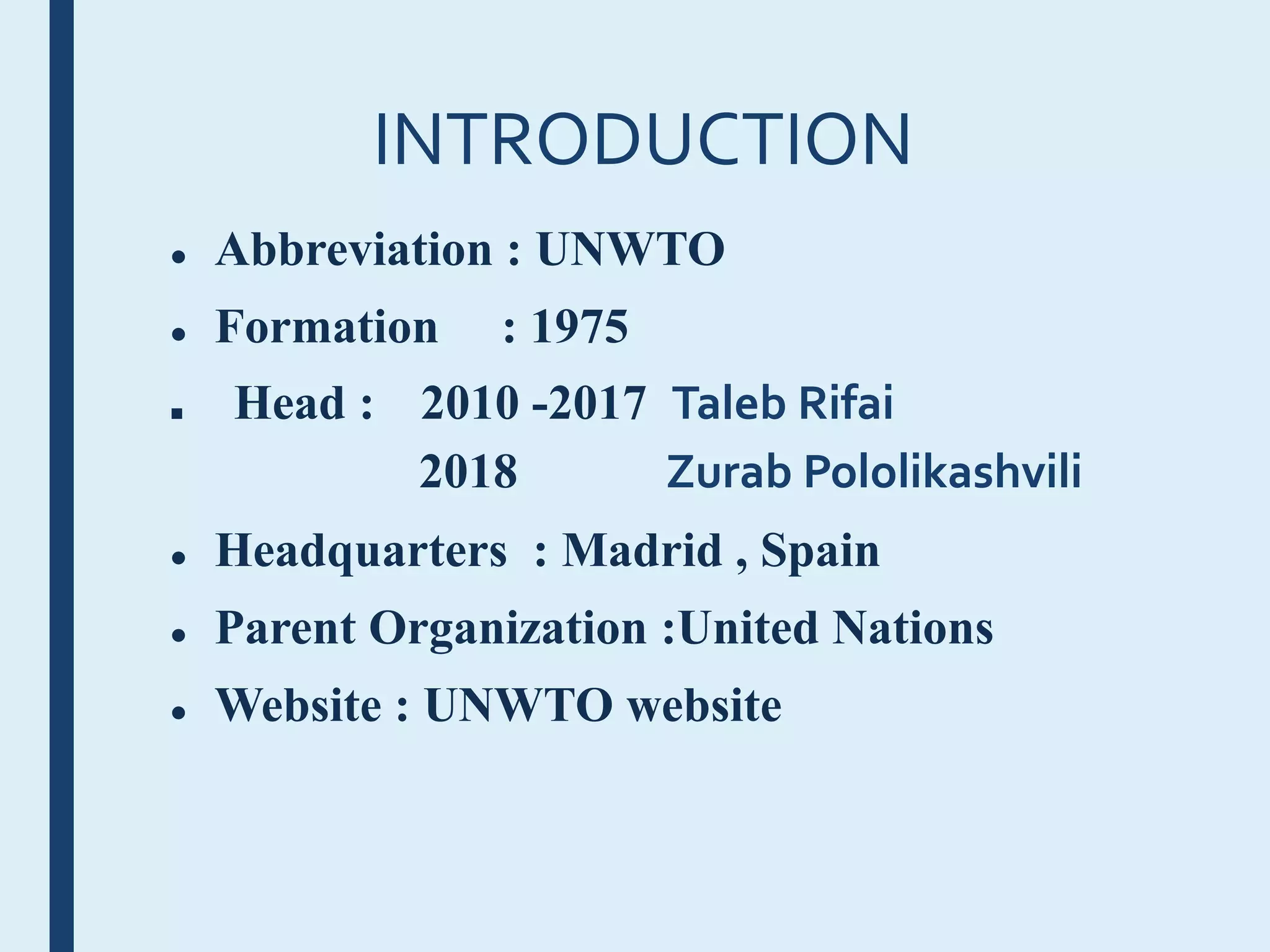 World tourism organization | PPTX