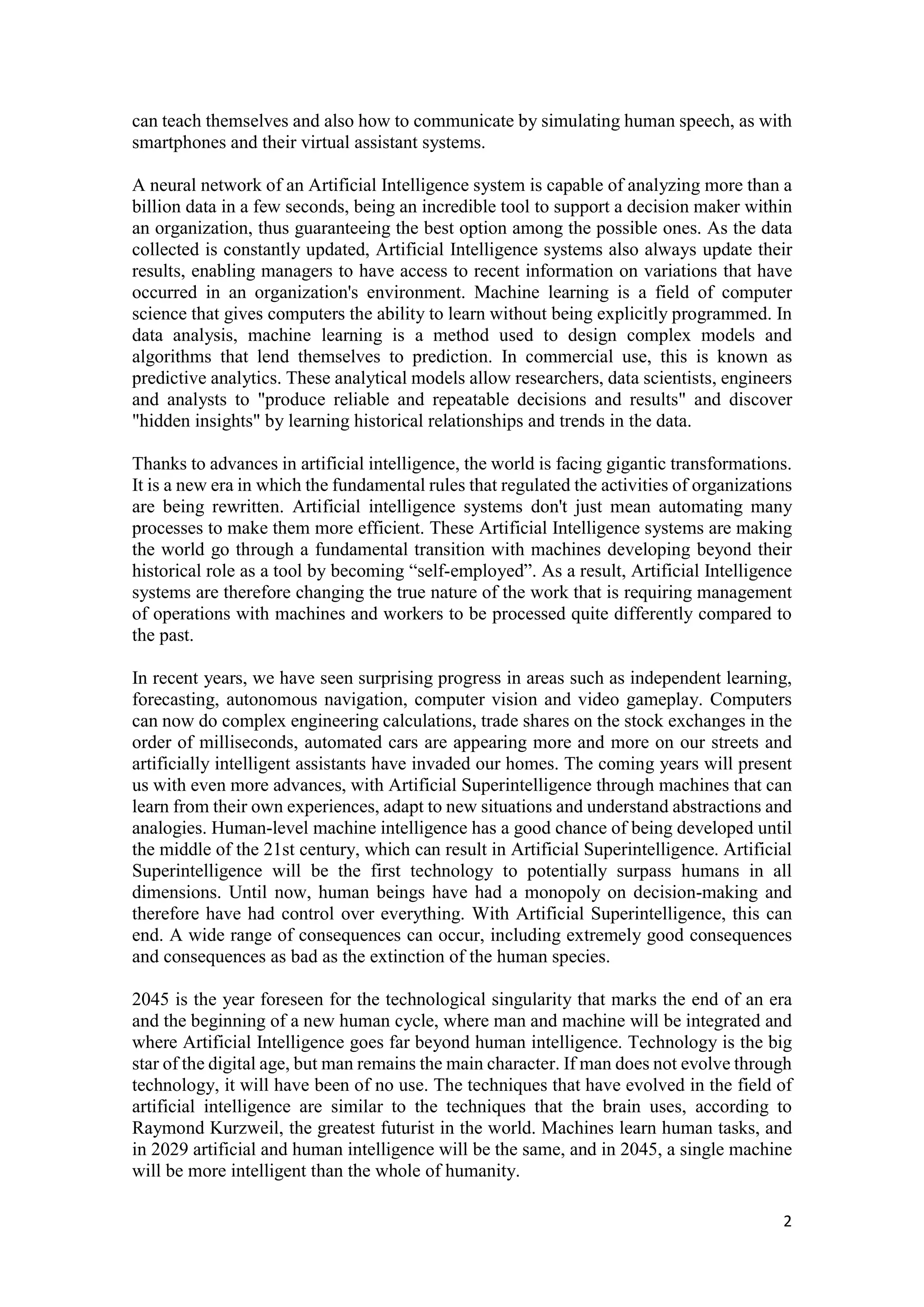 World towards technological singularity | PDF