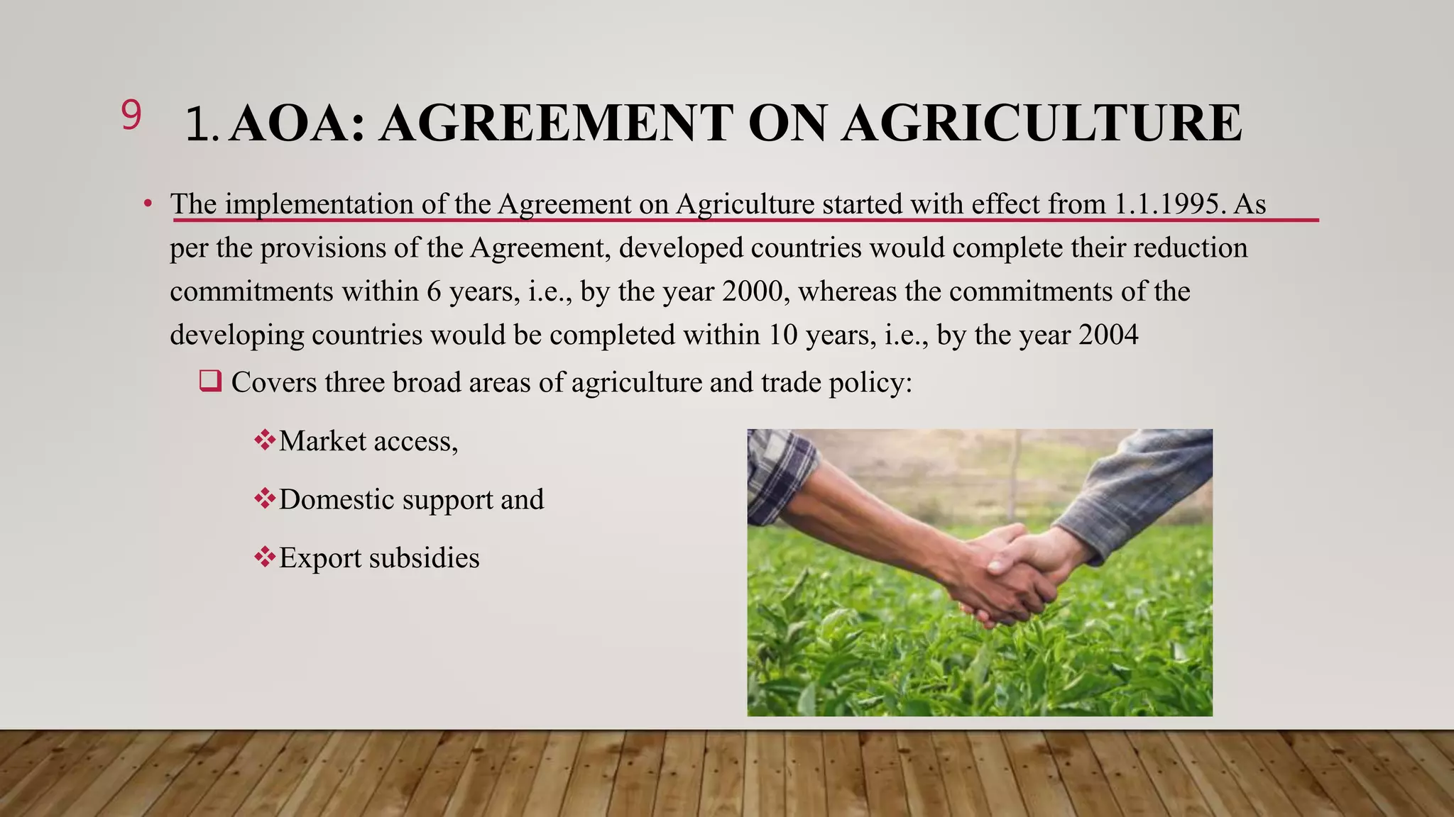 World trade agreements related with food business | PPTX