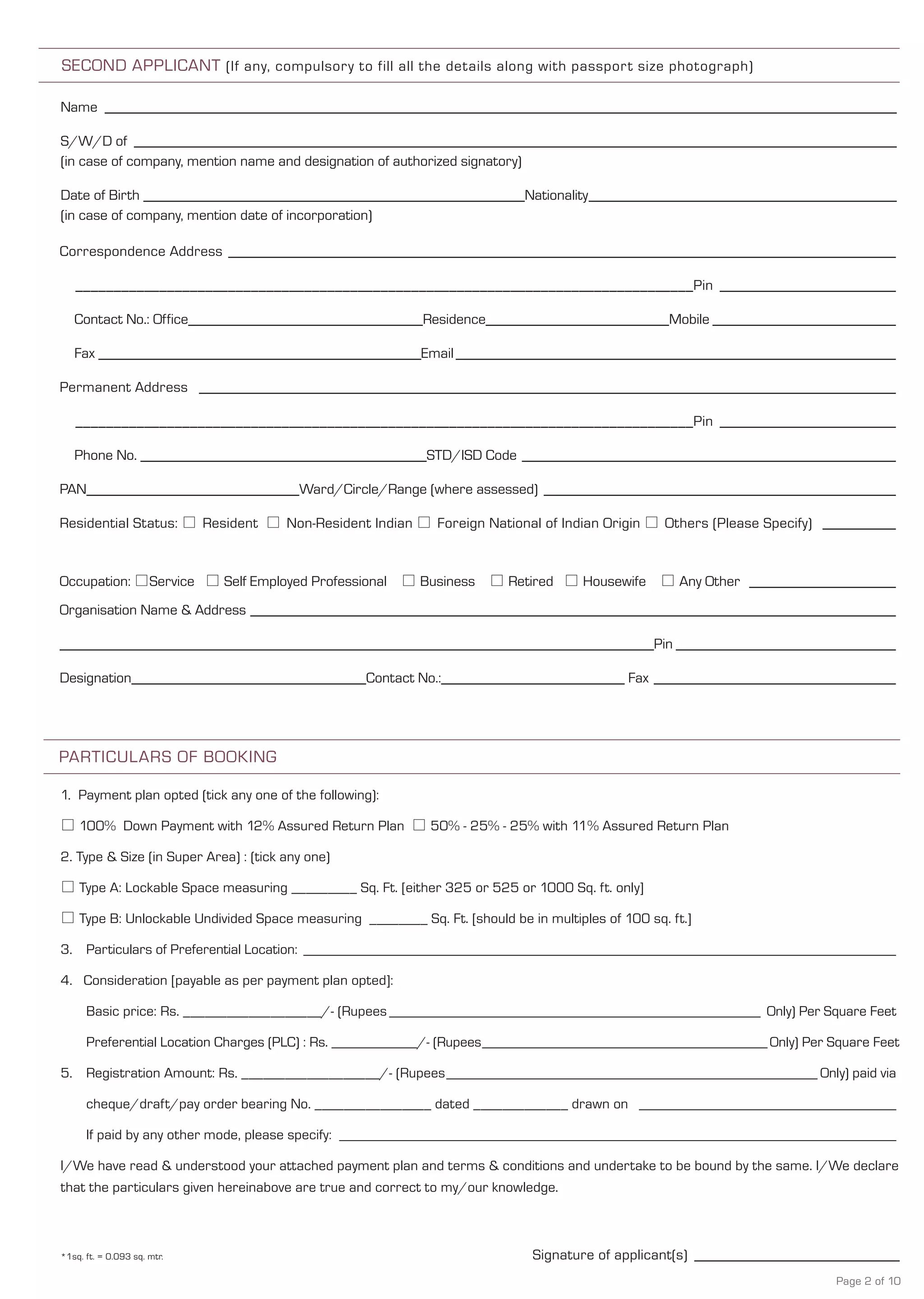 World trade centre” (wtc call-9958959555-application form | PDF