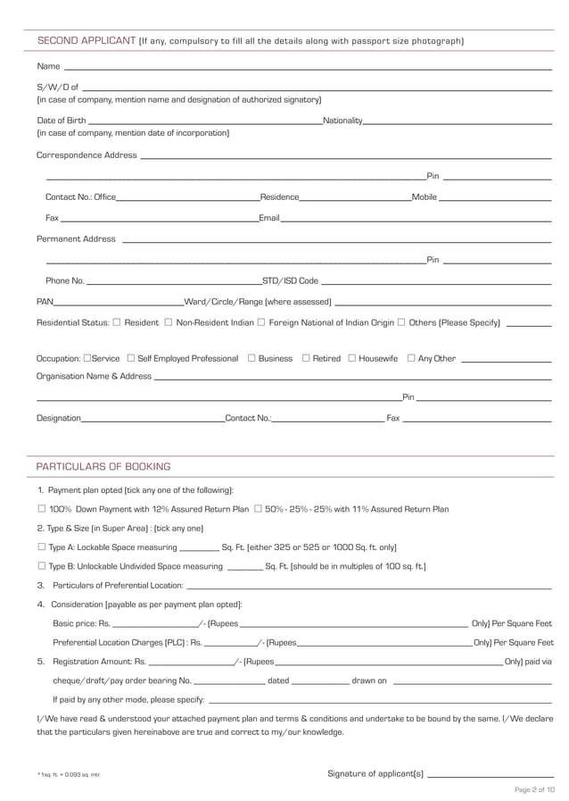 World trade centre” (wtc call-9958959555-application form | PDF
