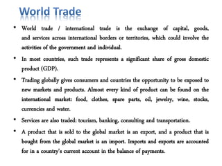 World trade in goods and services – major trends and developments | PPTX