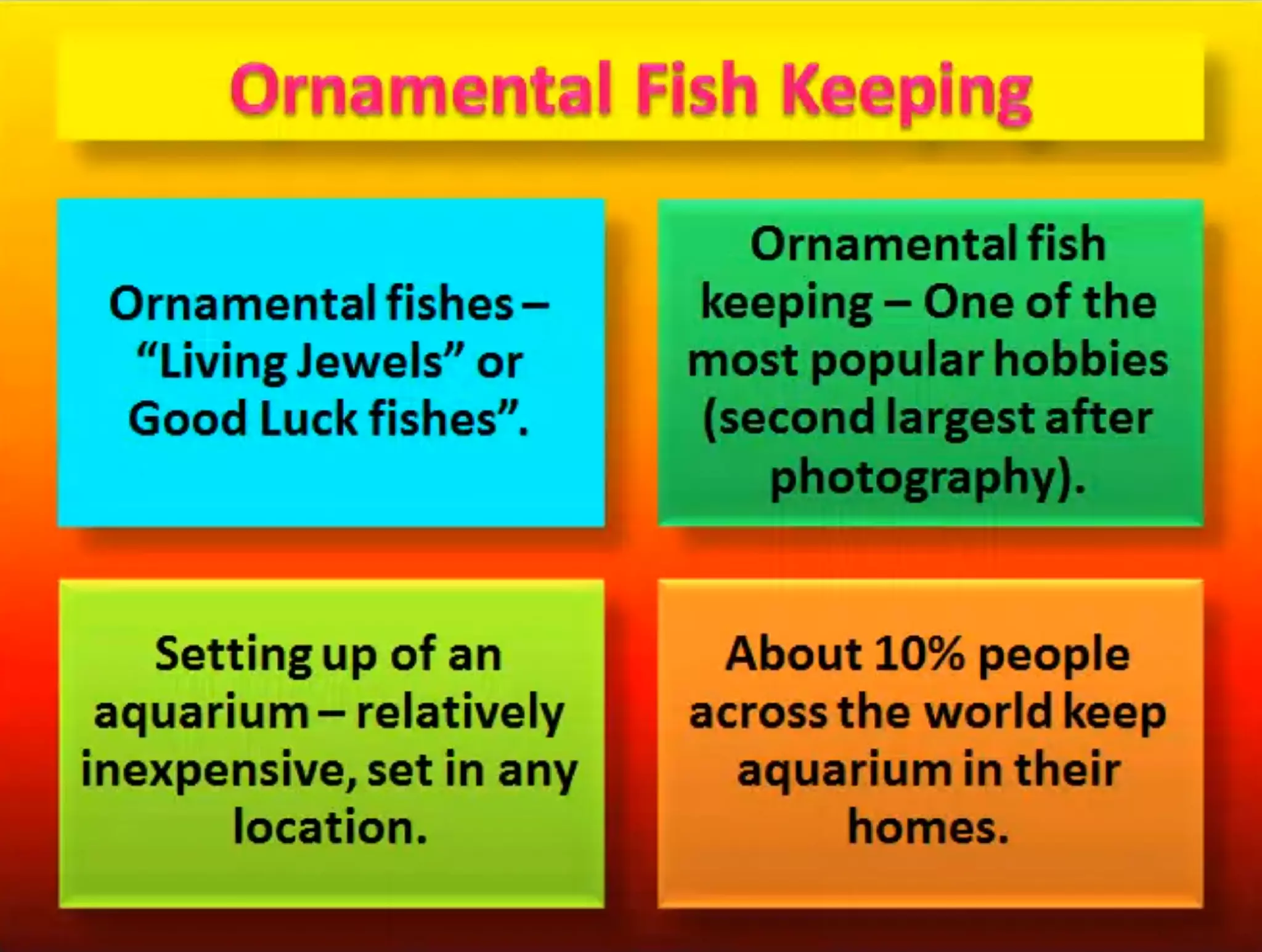 WORLD TRADE OF ORNAMENTAL FISH AND EXPORT POTENTIAL AND DIFFERENT ...