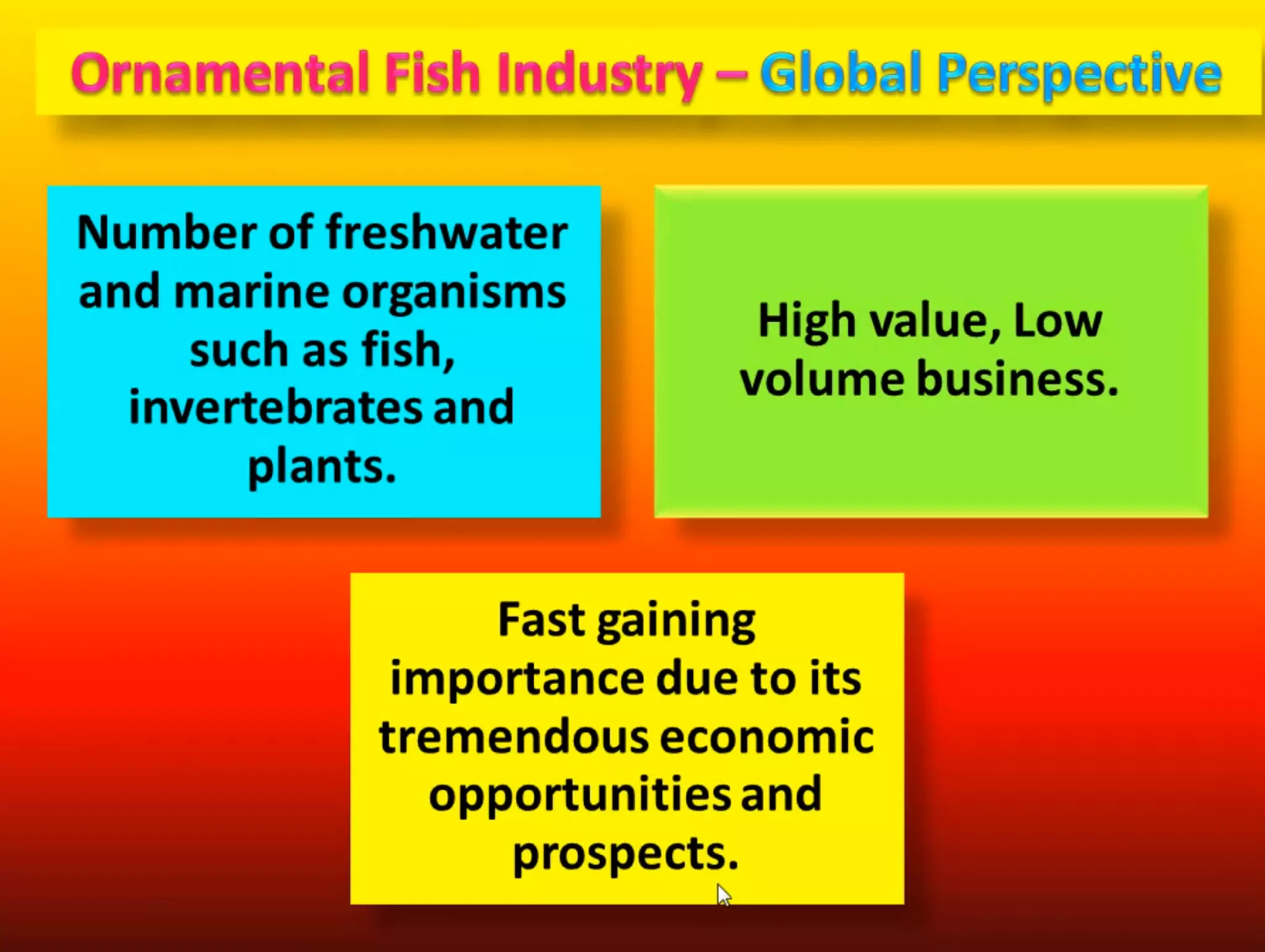 WORLD TRADE OF ORNAMENTAL FISH AND EXPORT POTENTIAL AND DIFFERENT ...