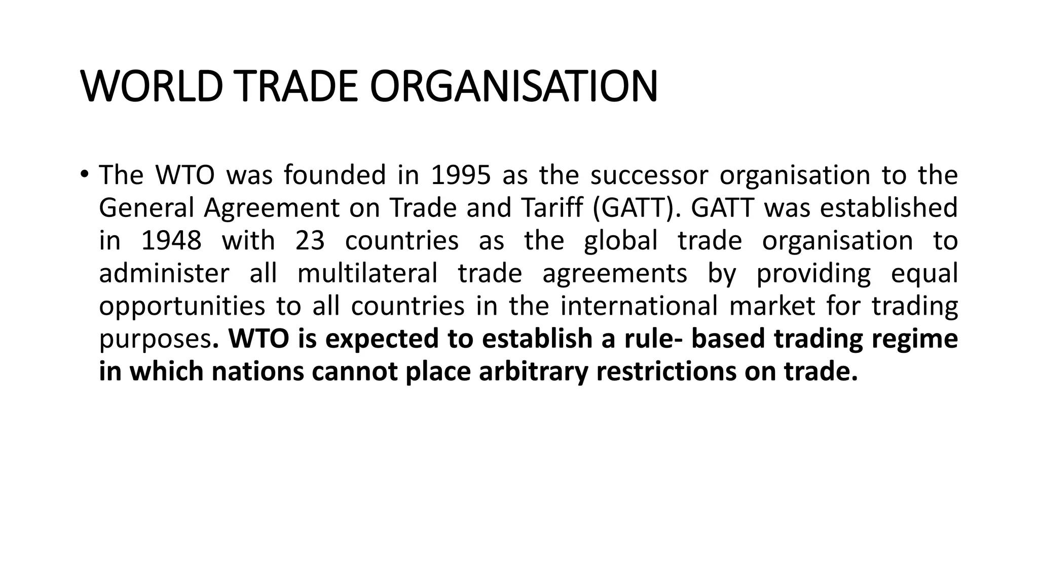World trade organisation | PPTX