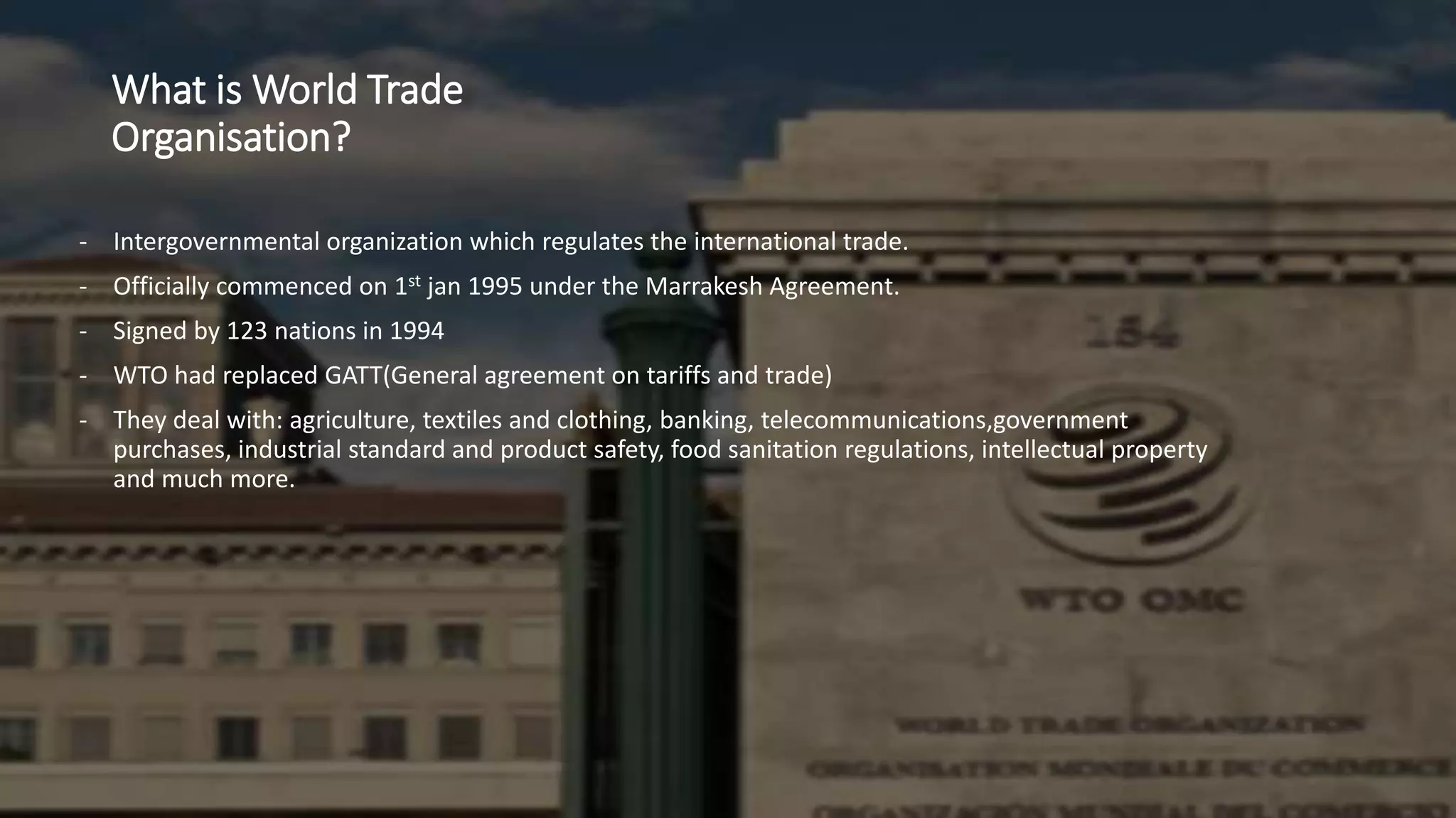 World trade organisation | PPTX