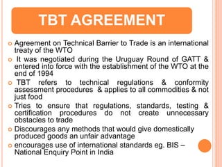 World trade organisation & world trade agreements related to food | PPTX