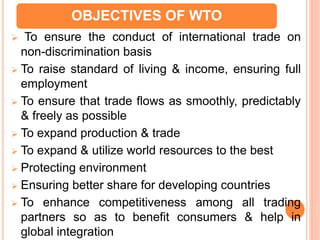 World trade organisation & world trade agreements related to food | PPTX