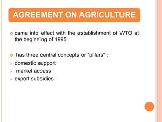 World trade organisation & world trade agreements related to food | PPTX