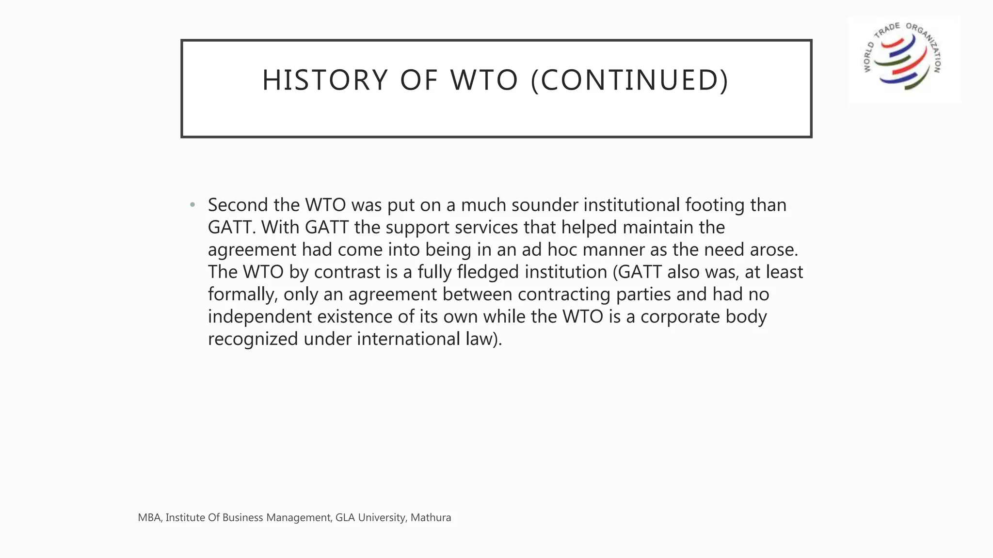 World trade organisation (WTO) | PPTX