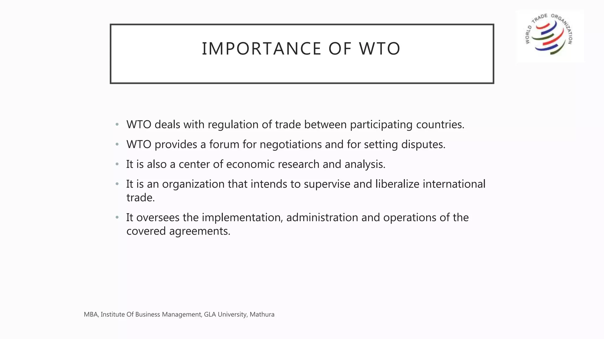 World trade organisation (WTO) | PPTX