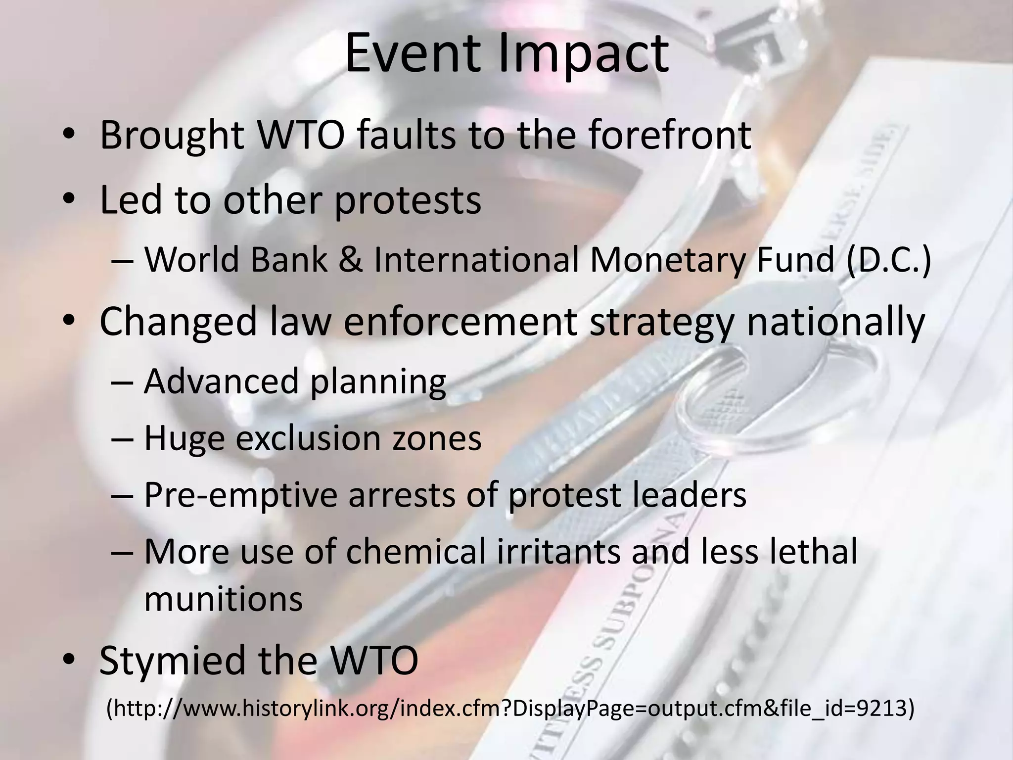 World trade organization protests in seattle power point | PPTX