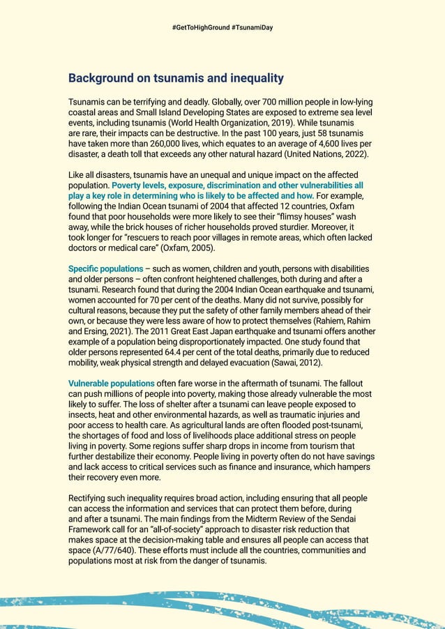 World Tsunami Awareness Day 2023 - Fighting inequality for a resilient future.pdf | Economy ...