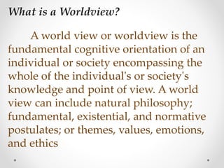 Worldview for science | PPTX