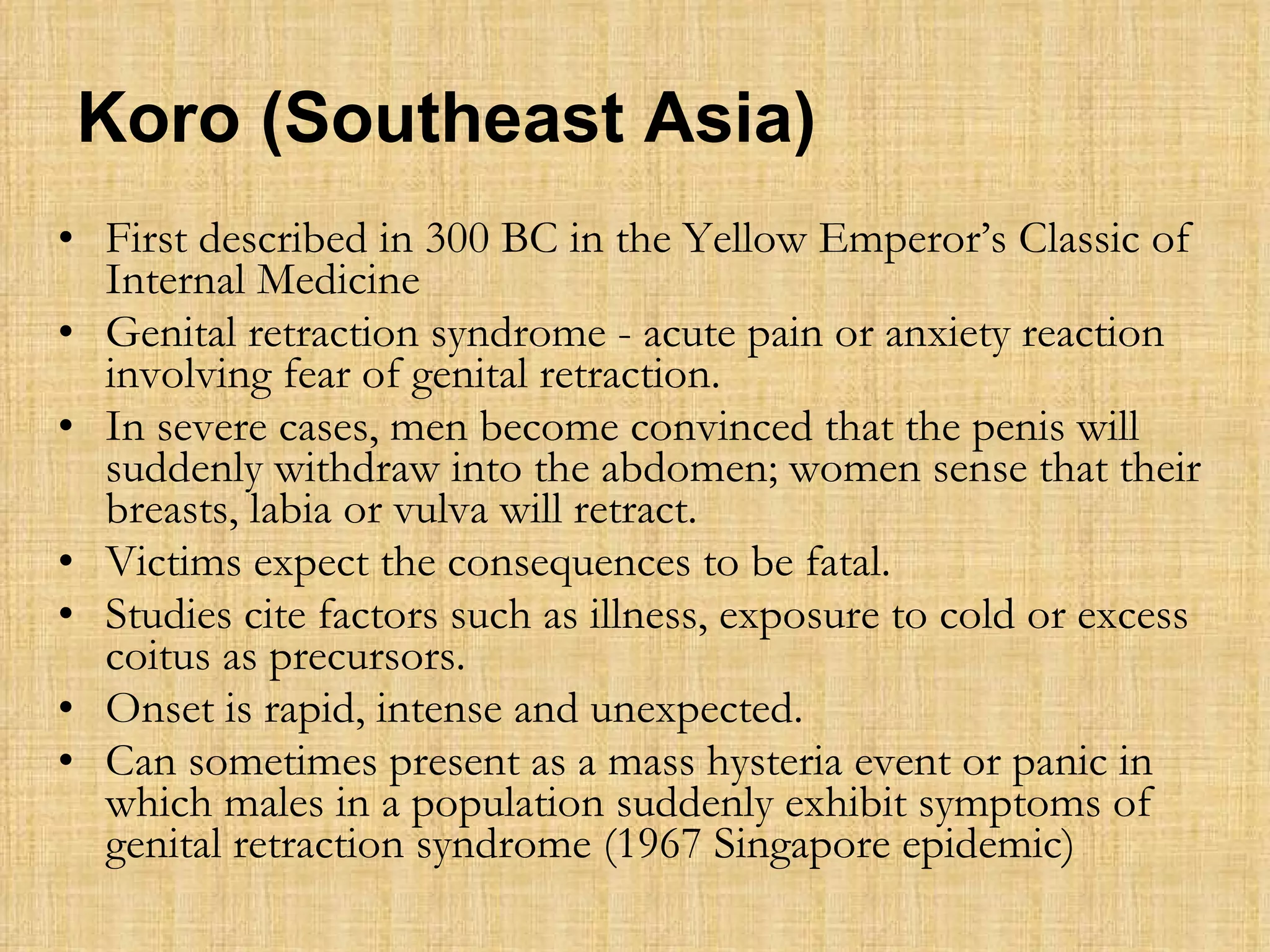 World View of Disorders and Culture Bound Syndromes | PPT | Sexual ...