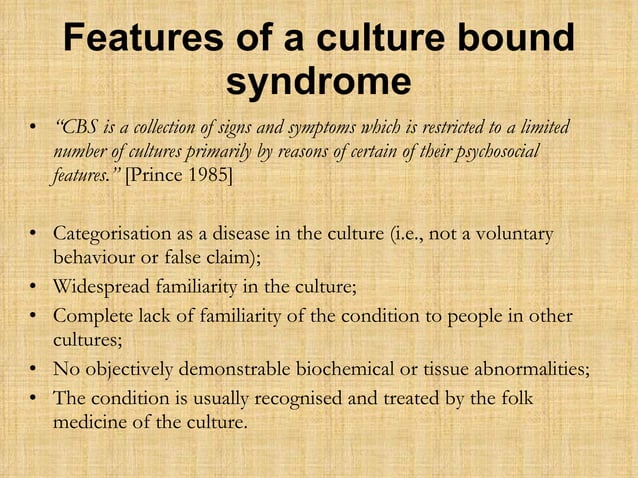 World View of Disorders and Culture Bound Syndromes | PPT