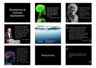 Worldviews and Cultural Apologetics | PDF