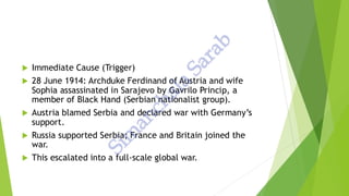 World war-1(Causes & impacts at a glance) PPT by Simanchala Sarab(BABed ...