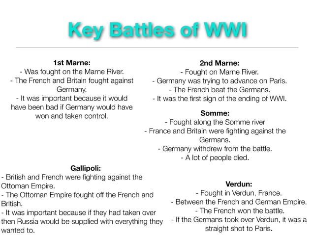 World War 1 Vocab | KEY