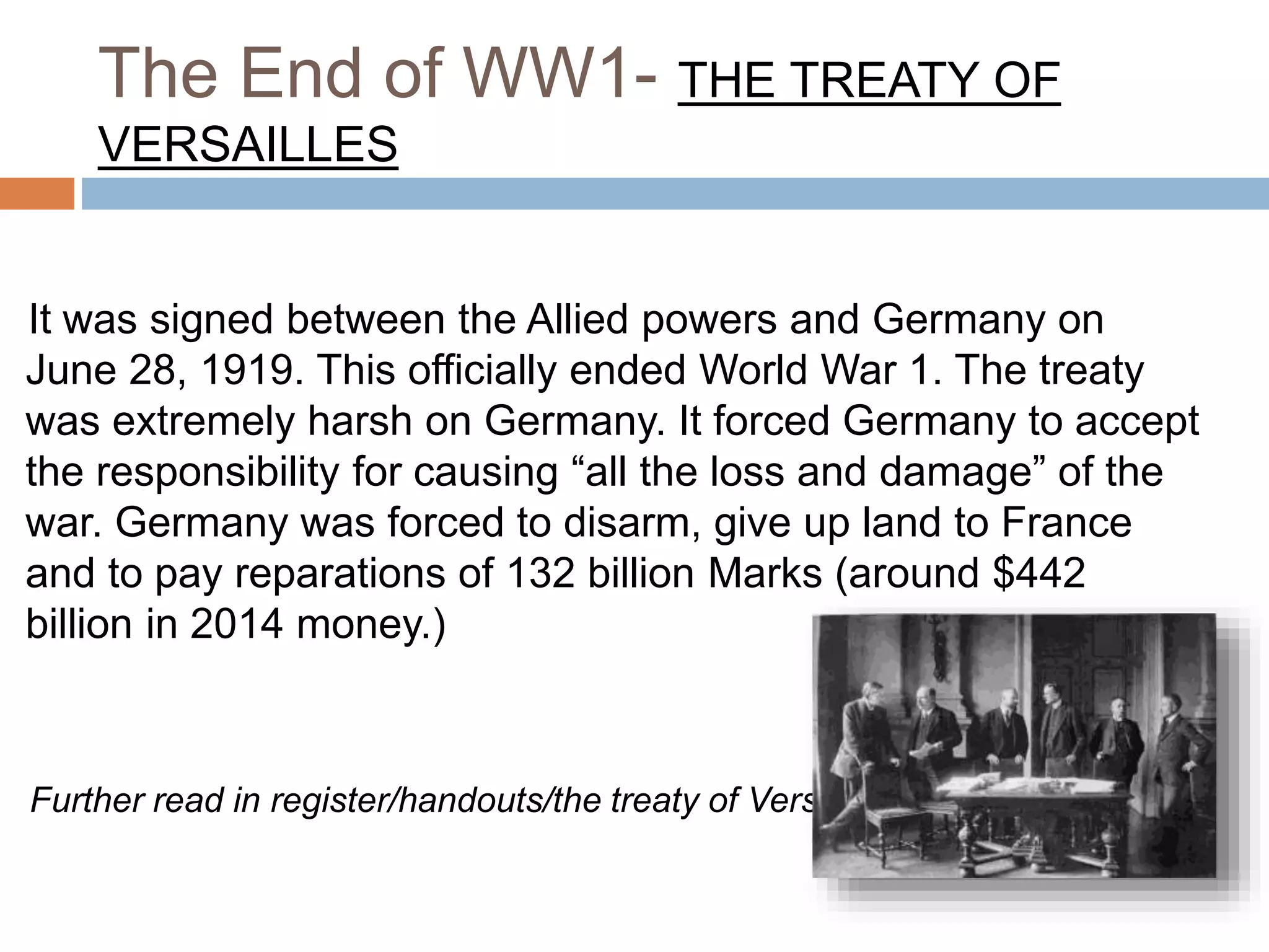World war 1 for grade 7, 8 and 9 | PPTX