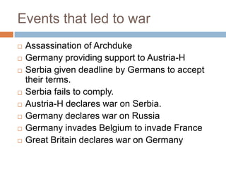 World war 1 for grade 7, 8 and 9 | PPTX