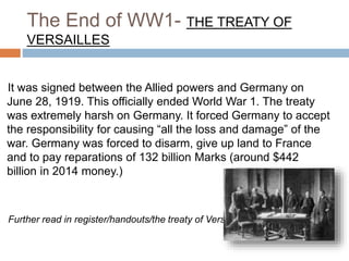 World war 1 for grade 7, 8 and 9 | PPTX