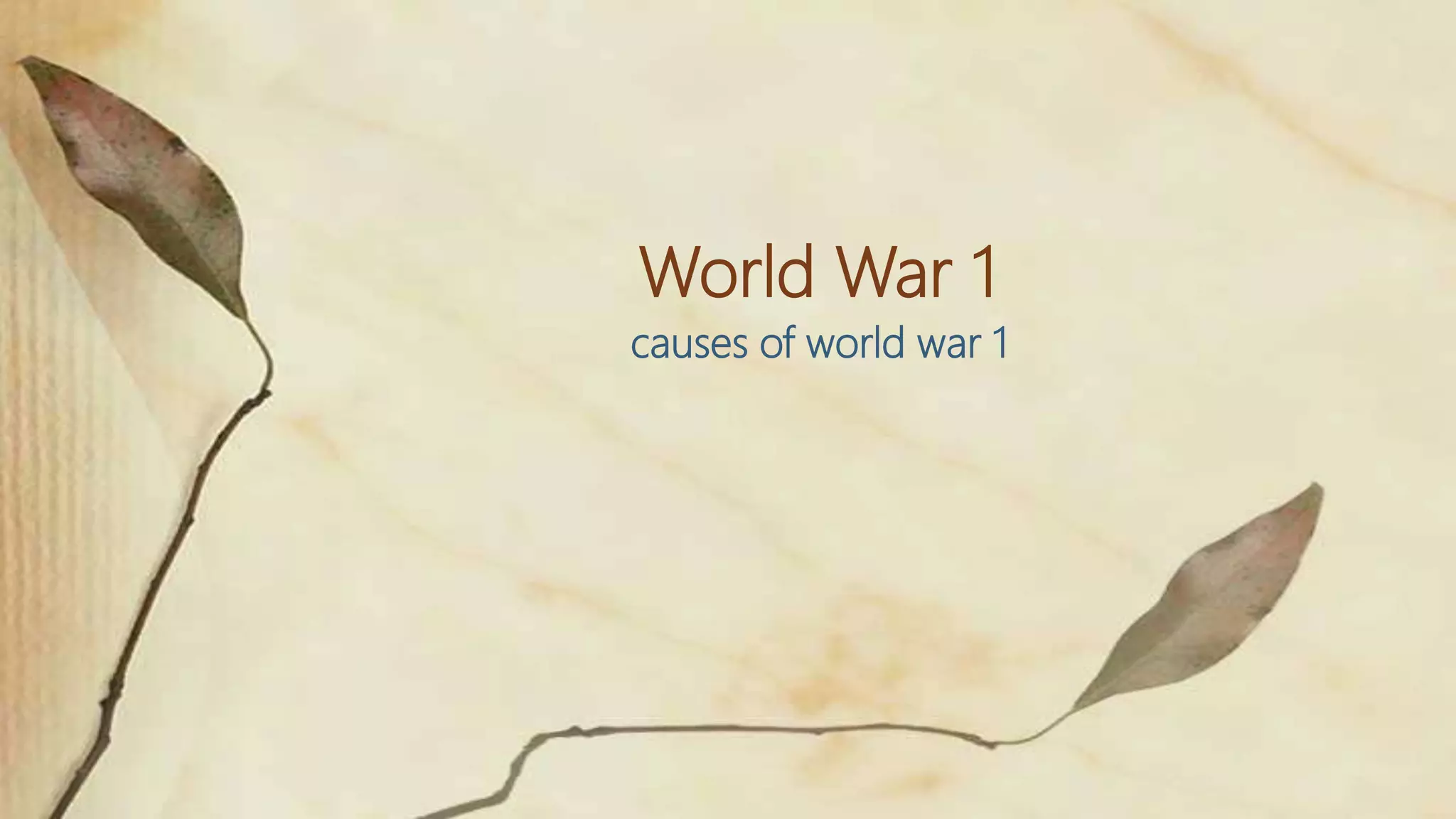 World war 1 | causes of world war | PPT