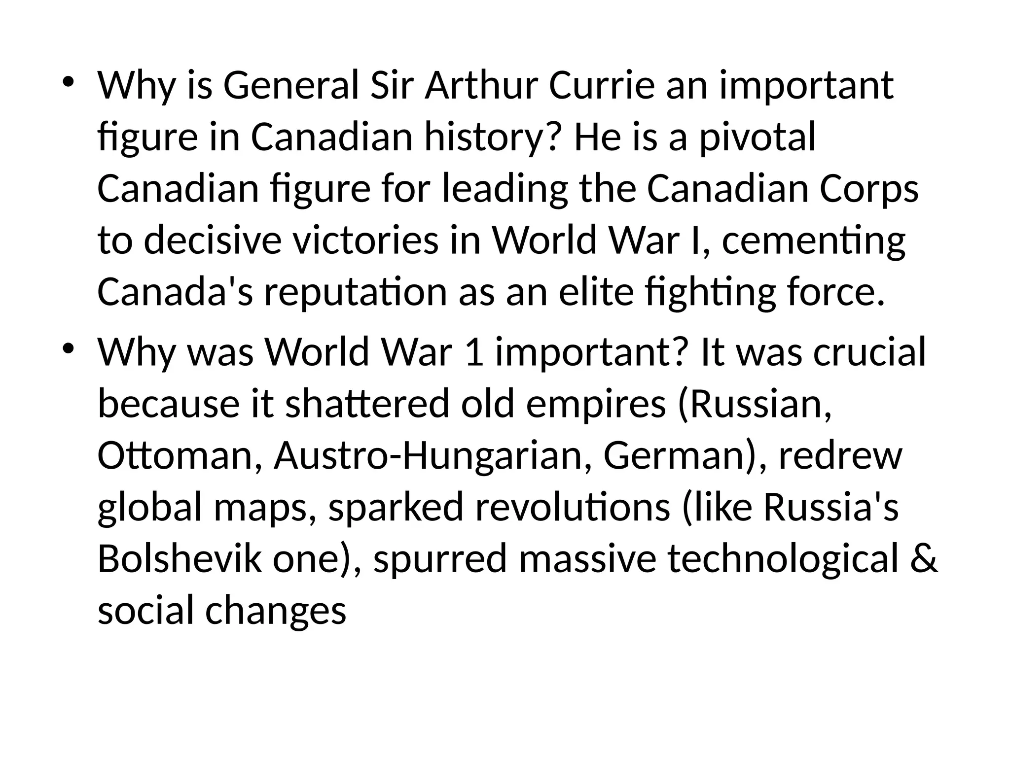 World war 1 presentation for grade 5 in canada | PPTX