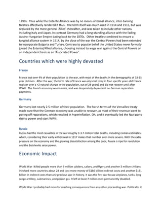 A detailed analysis on World War I & II | DOC