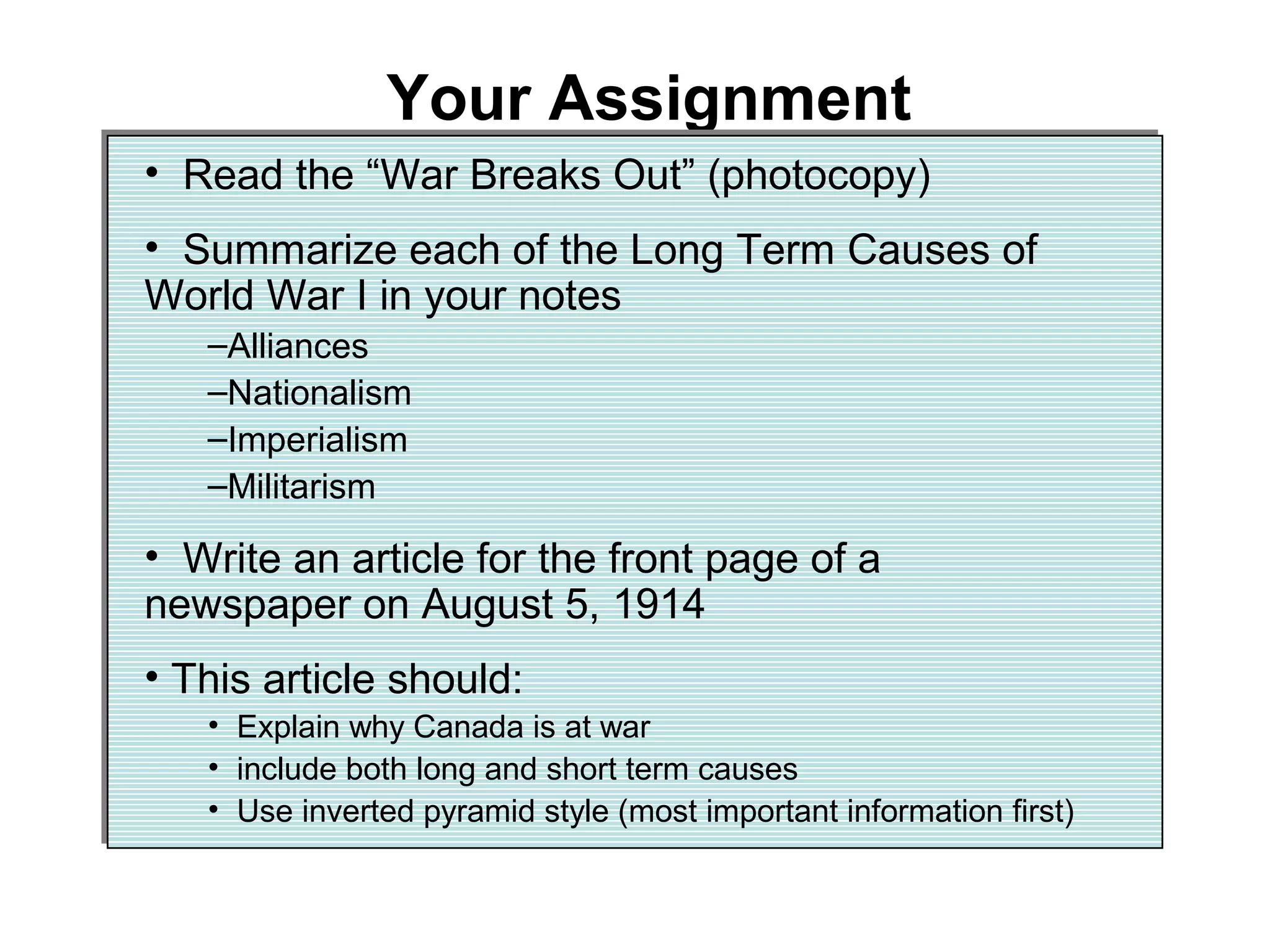 World war 1 | PPT