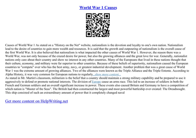 World War 1 Causes | PPT