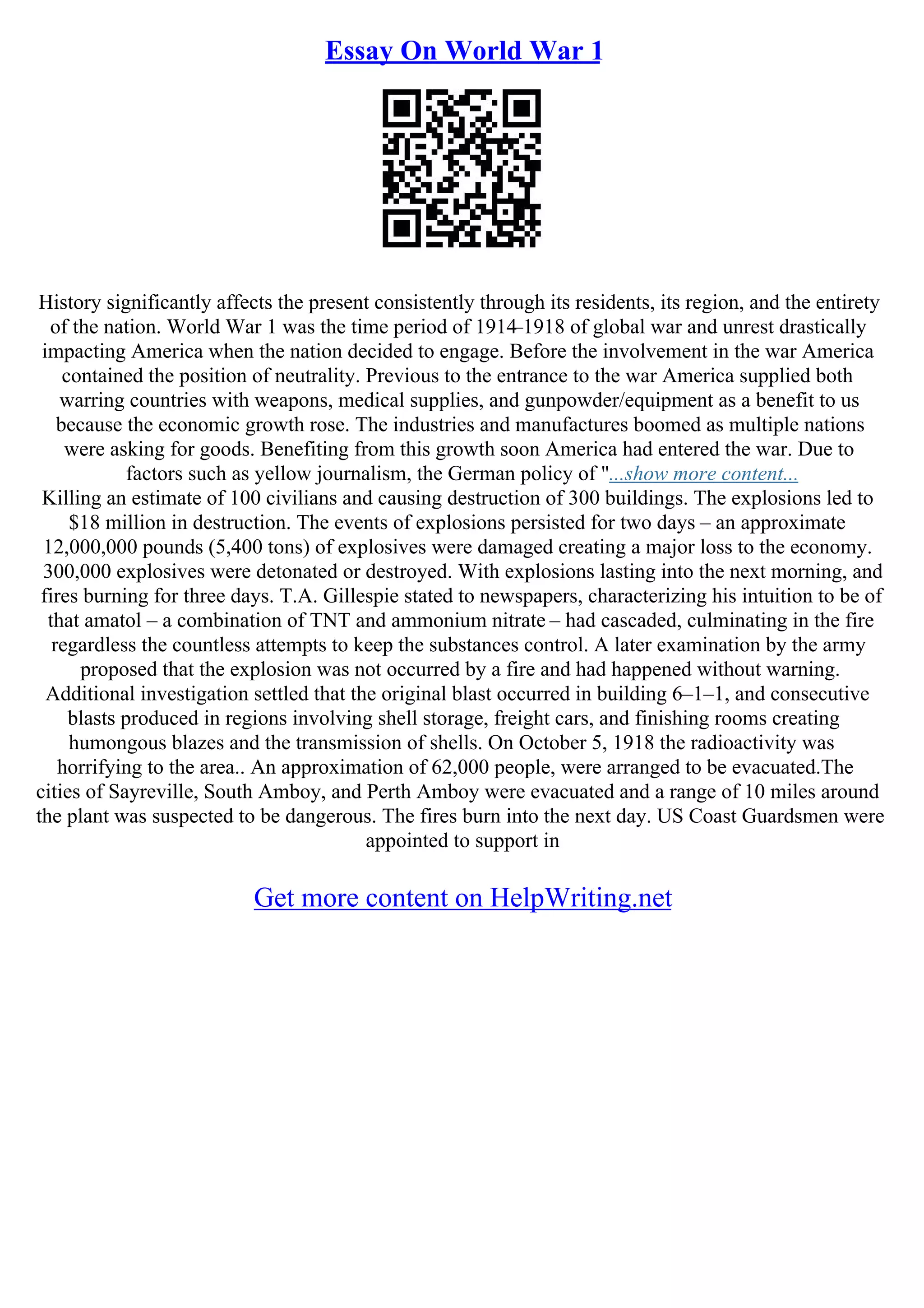 World War 1 Essay | PDF