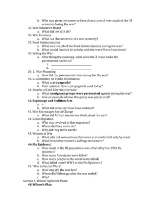 World war 1 notes | DOCX