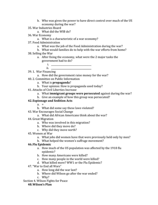 World war 1 notes | DOCX | Death, Injury, or Military Conflict ...