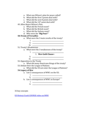 World war 1 notes | DOCX | Death, Injury, or Military Conflict ...