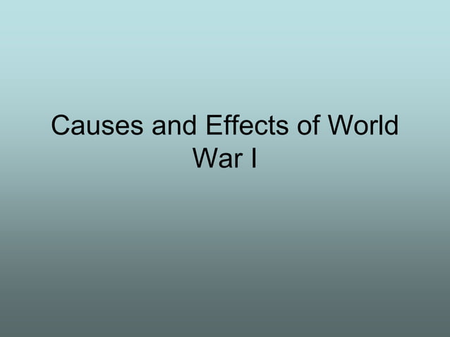 World War 1 | PPT
