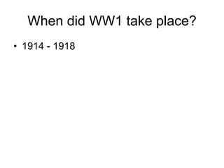 World war 1 test review | PPT