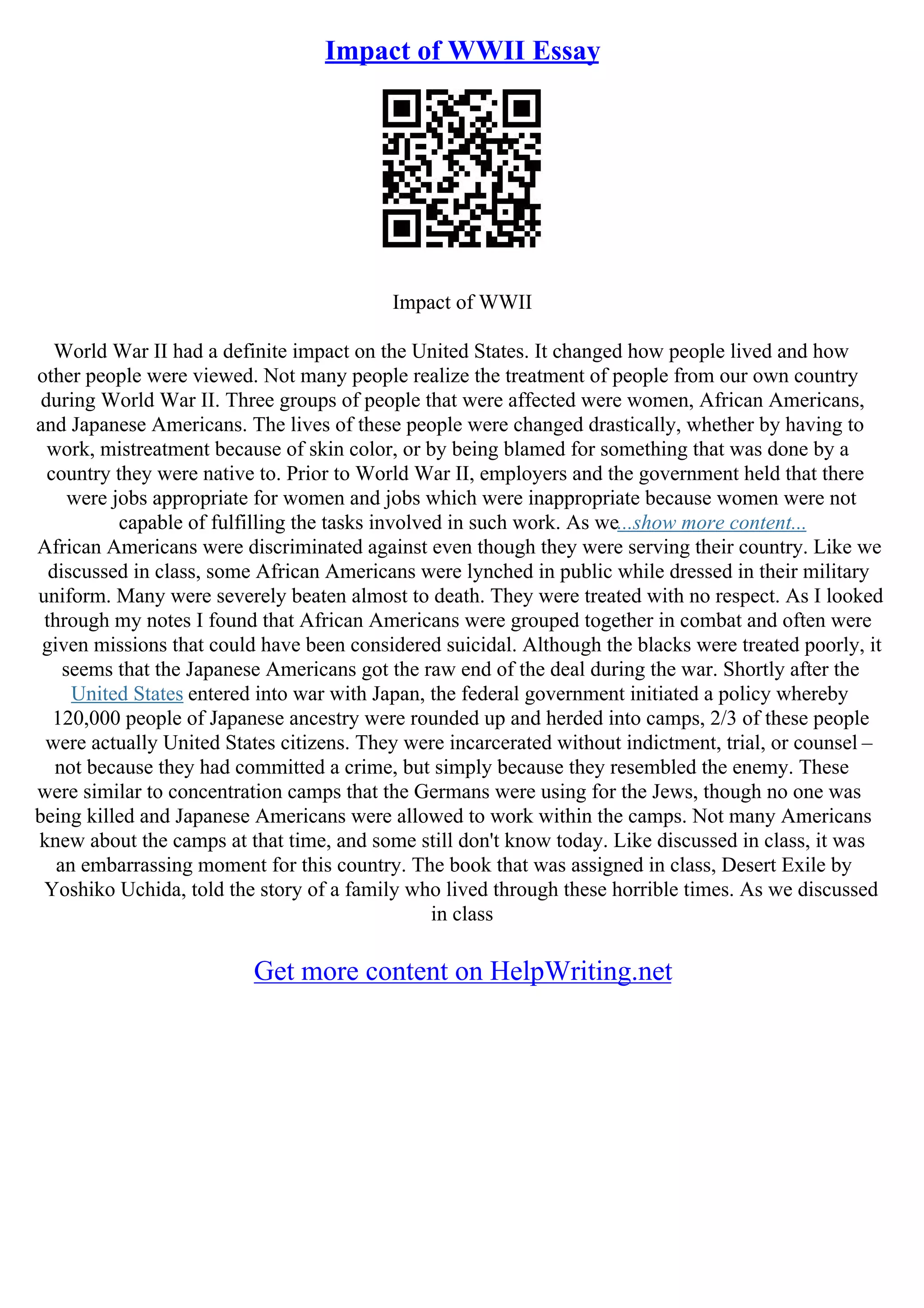 World War 2 Essay | PDF